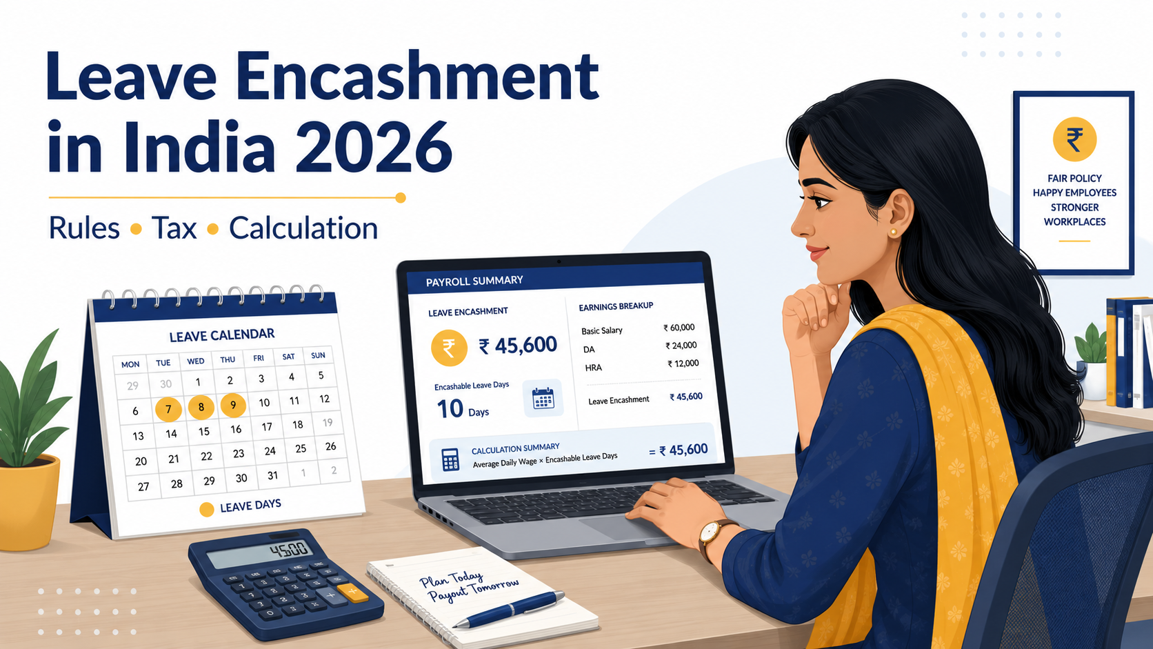 Leave Encashment in India 2026: Rules, Tax & Calculation Guide - EZHRM